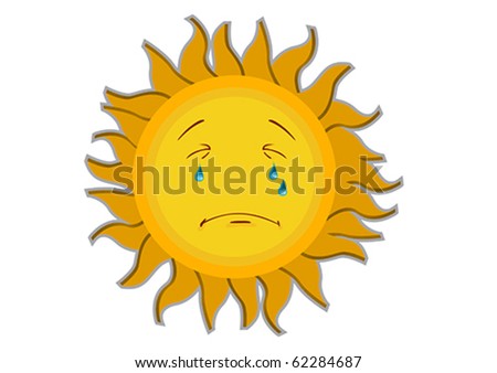 Crying Sun Cartoon Character Illustration Vector Stock Vector (Royalty ...