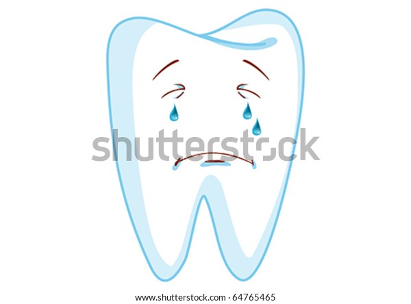 Crying Tooth Cartoon Character Illustration Vector Stock Vector ...