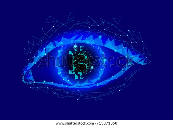Crypto Currency Bitcoin Eye Net Banking 스톡 벡터(로열티 프리) 713871358