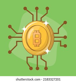 Cryptocurrency Coin Cartoon Illustration Vector Stock Vector (Royalty ...