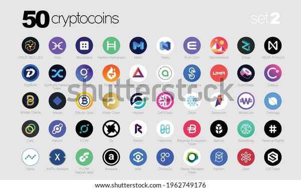 Cryptocurrency Crypto Coins Logo Set Market Stock Vector (Royalty Free ...
