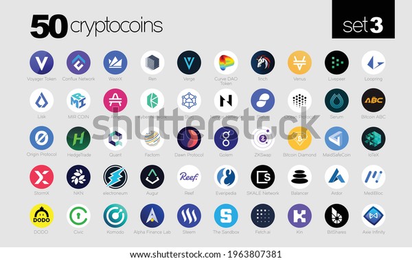 Cryptocurrency Crypto Coins Logo Set Market Stock Vector (Royalty Free ...