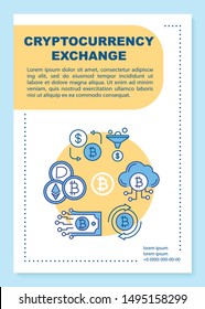 Cryptocurrency Exchange Poster Template Layout Crypto Stock Vector ...