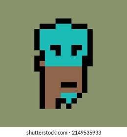 Cryptopunk Pixel Art Nft Blockchain Non Stock Vector (Royalty Free ...
