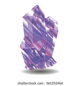 Crystal Amethyst Stone Vector Illustration Geology Stock Vector ...