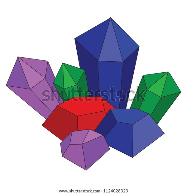 Crystal Cartoon Outlined Illustration Thin Line Stock Vector (Royalty ...