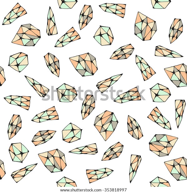 Crystal Color Diamond Background Geometric Seamless Stock Vector ...