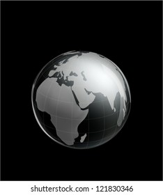 3d Crystal Globe World Map Inside Stock Vector (Royalty Free) 45107857