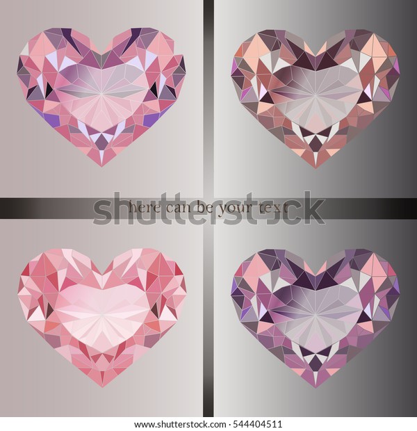 Crystal Heart Vector Illustration Stock Vector (Royalty Free) 544404511