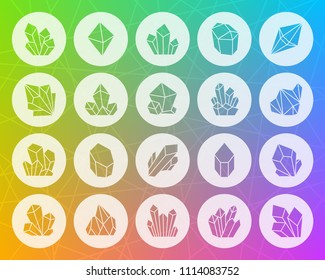 Crystal Icons Set Web Sign Kit Stock Vector (Royalty Free) 1114083752 ...