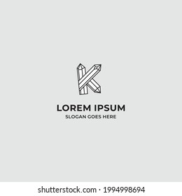 Crystal Letter K Shape Logo Design Stock Vector (Royalty Free ...