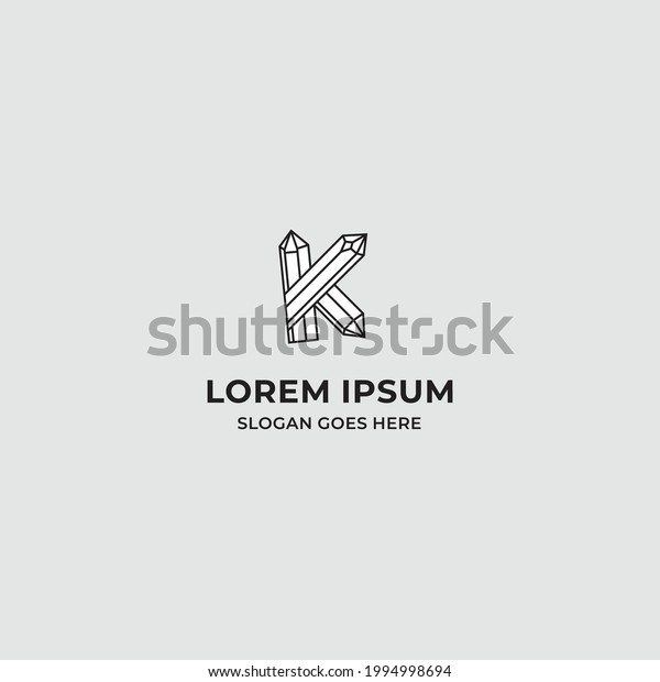 Crystal Letter K Shape Logo Design Stock Vector (Royalty Free ...