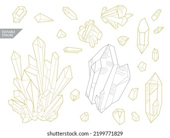 Crystal Line Art Set Hand Drawn Stock Vector (Royalty Free) 2199771829 ...