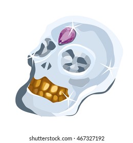 Crystal Skull Gold Teeth Vector Illustration Stock Vector (Royalty Free ...