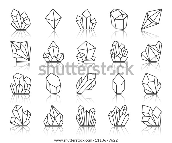 Crystal Thin Line Icons Set Outline Stock Vector (Royalty Free) 1110679622