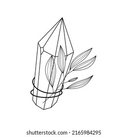 Crystal Thin Line Simple Magical Crystal Stock Vector (Royalty Free ...