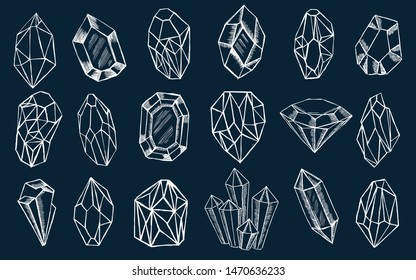 Crystals Pattern Minerals Hand Drawn Illustration Stock Vector (Royalty ...