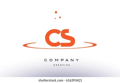 Cs C S Creative Orange Swoosh Stock Vector (Royalty Free) 616393421