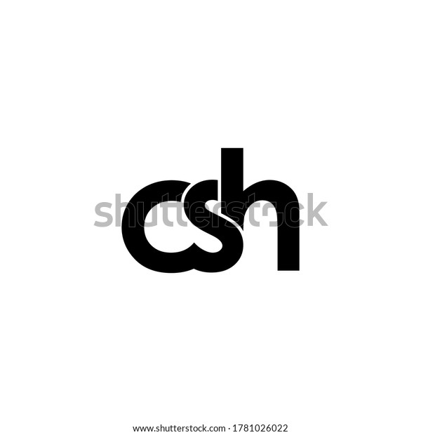 diseño original del logotipo del monograma de la letra csh