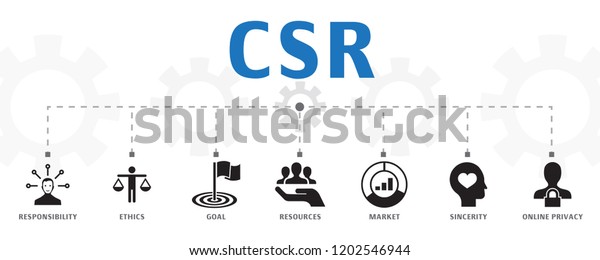 Csr Concept Template Horizontal Banner Contains Stock Vector (Royalty ...