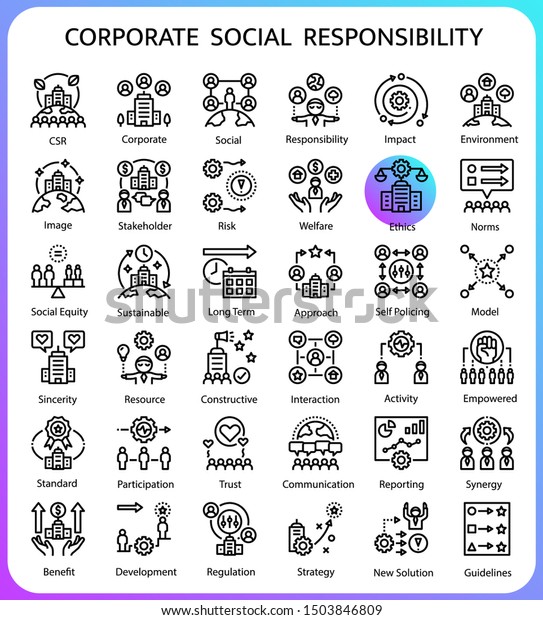 Csr Corporate Social Responsibility Concept Icons Stock Vector (Royalty ...