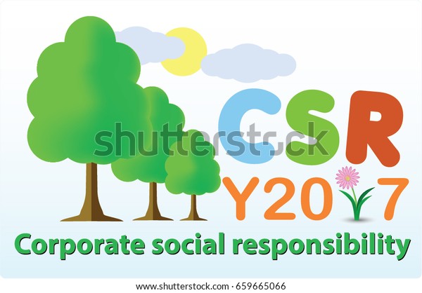 Csr Logo Presentation Nature Tree Flower เวกเตอร์สต็อก (ปลอดค่า ...