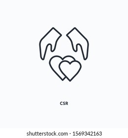 Csr Outline Icon Simple Linear Element Stock Vector (Royalty Free ...