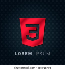 Css3 Red Chromium Precious Metallic 3d Stock Vector (Royalty Free ...