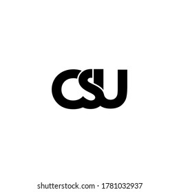 Csu Letter Original Monogram Logo Design Stock Vector (Royalty Free ...