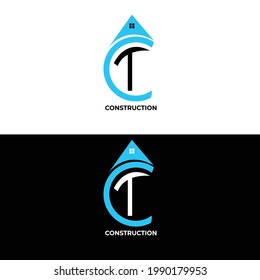 Ct Construction Logo Vector Design Stock Vector (Royalty Free ...