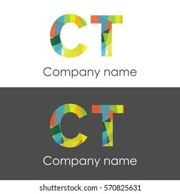 Ct Letter Abstract Mosaic Shape Icon: vector de stock (libre de ...