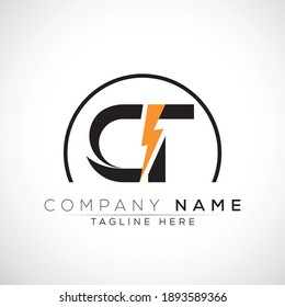 Ct Letter Electric Logo Design Vector Stock Vector (Royalty Free ...