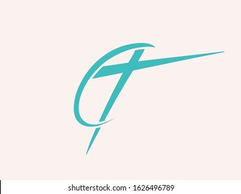 Ct Monogram Logocalligraphic Style Typographic Iconscript Stock Vector ...