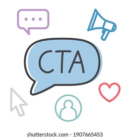 Cta Call Action Acronym Concept Vector Stock Vector (Royalty Free ...