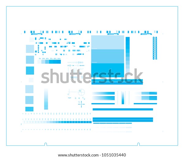 Ctp Plate Cyan Separation Chart Cmyk Stock Vector (Royalty Free) 1051035440