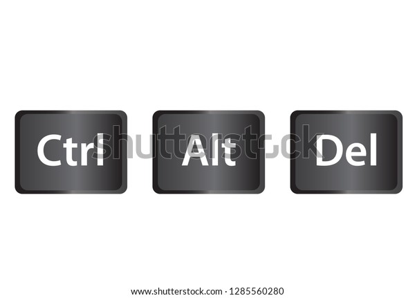 Ctrl Alt Del On White Background Stock Vector (Royalty Free) 1285560280 ...