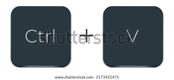 Ctrl C Y Ctrl V Botones Vector De Stock Libre De Regalías 2173425471 Shutterstock