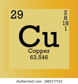 Cu Copper Chemical Element Periodic Table Stock Vector (Royalty Free ...