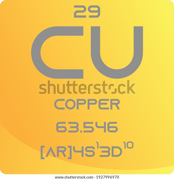 Cu Copper Transition Metal Chemical Element Stock Vector (Royalty Free ...