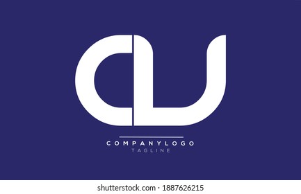 Cu Icon Monogram Letter Text Alphabet Stock Vector (Royalty Free ...