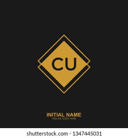 Cu Initial Logo Letter Minimalist Concept Stock Vector (Royalty Free ...