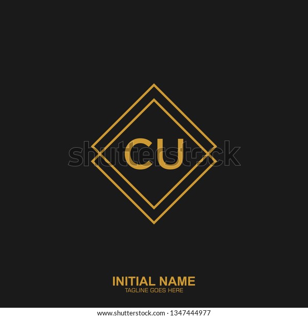 Cu Initial Logo Letter Minimalist Concept Stock Vector (Royalty Free ...