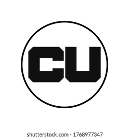 Cu Letter Logo Design Simple Style Stock Vector (Royalty Free ...