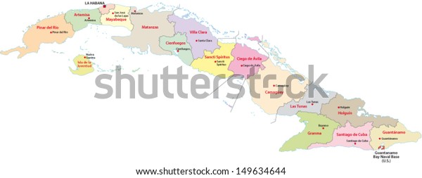 Cuba Administrative Divisions Stock Vector (Royalty Free) 149634644