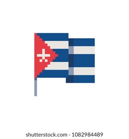 Cuba Flag Pixel Art Icon National Stock Vector (Royalty Free ...
