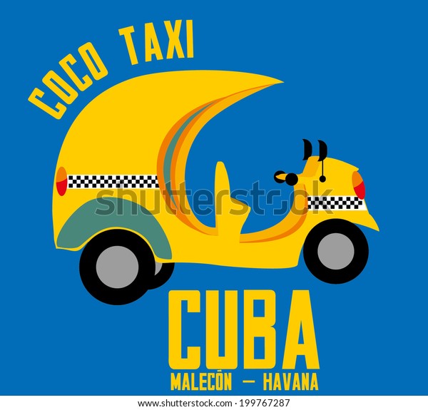 Cuba Havana Coco Taxi Vector Art: vector de stock (libre de regalías ...