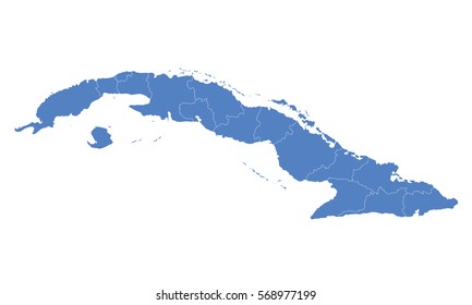 Cuba Map Blue Color Stock Vector (Royalty Free) 568977199 | Shutterstock
