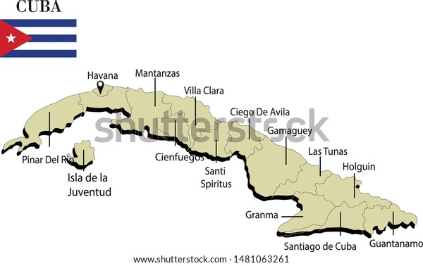 Cuba Political Map Vector Illustration Stock Vector (Royalty Free ...