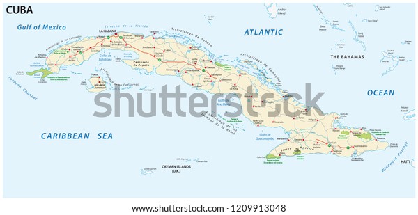 Cuba Road National Park Vector Map Stock Vector (Royalty Free ...