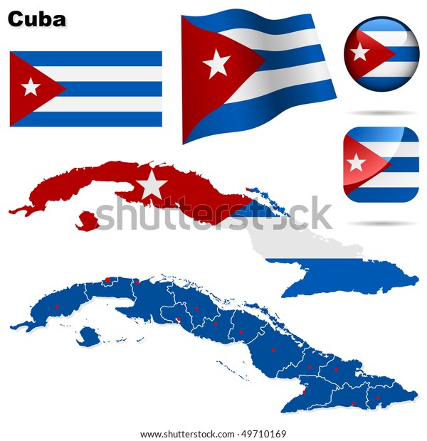 Cuba Vector Set Detailed Country Shape Stock Vector (Royalty Free) 49710169